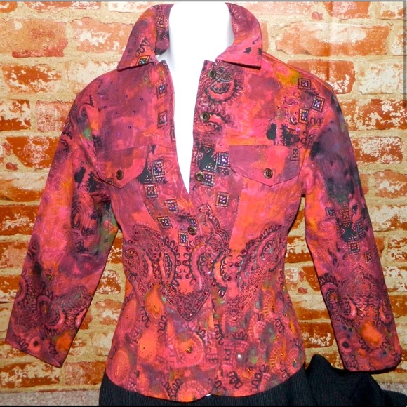 Jackets & Coats | Blazer Denim Jacket Gaudy Couture | Poshmark